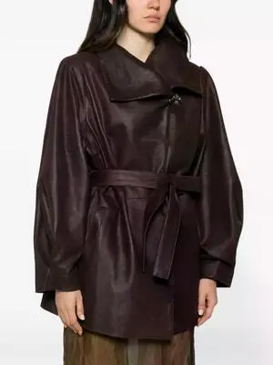 CASSELL Belted Leather Jacket