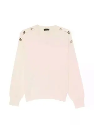 Liu Jo Button-detail Shoulder-slit Sweater