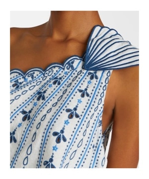Farm Rio One-shoulder Linen-blend Top