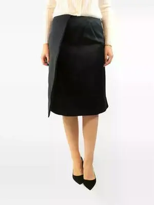 Hermès Satin Wrap Midi Skirt