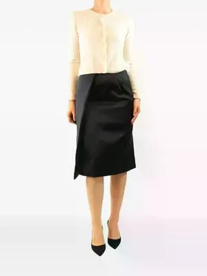 Hermès Satin Wrap Midi Skirt