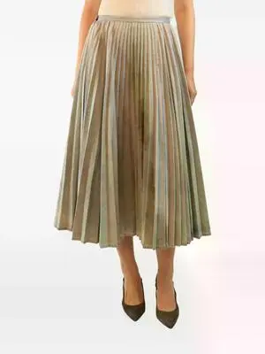 Dior Pleated Denim Midi Skirt
