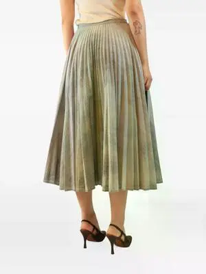 Dior Pleated Denim Midi Skirt