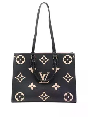 LOUIS VUITTON 2021-2026 Bicolor Monogram Empreinte Giant Onthego Mm Satchel - Black