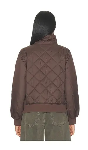 BOBI Leni Mock Neck Jacket In Brown