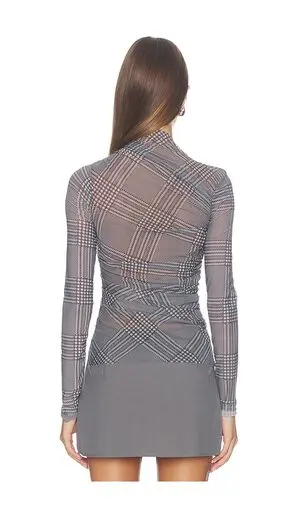 SEROYA Christina Mesh Top In Grey