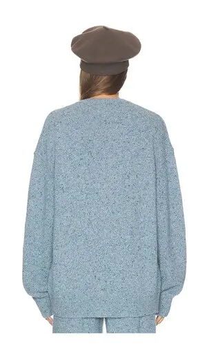 HELSA Paxton Fleck Cardigan In Blue