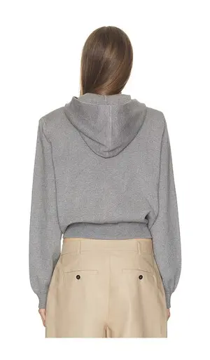 HELSA Keeghan Color Block Knit Zip Hoodie In Grey