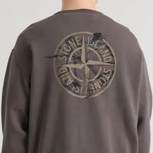 Stone Island Camo Compass Print Sweatshirt