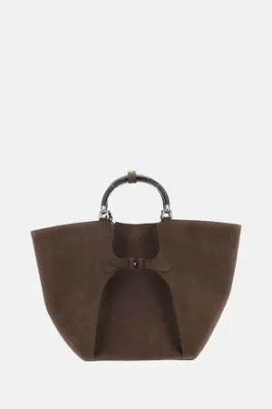Ralph Lauren Borsa Tote Grande In Nabuck Martellato - Marrone
