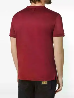 BILLIONAIRE Lion-embroidered Crew-neck T-shirt - Red