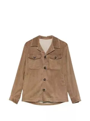 DANIELE ALESSANDRINI Corduroy-effect Button-up Shirt Jacket