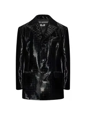Junya Watanabe Crocodile-effect Single-breasted Blazer - Black