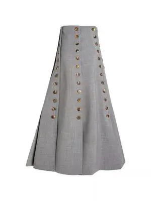 A.W.A.K.E. Mode Multi-panel Button-embellished Skirt