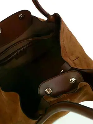 Max Mara Horizontal Suede Marine Bag Amber