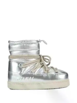 Inuikii Mountain Gloss Quilted Metallic Boots - Silver