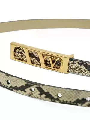 Valentino Garavani Vlogo Signature Python-effect Belt