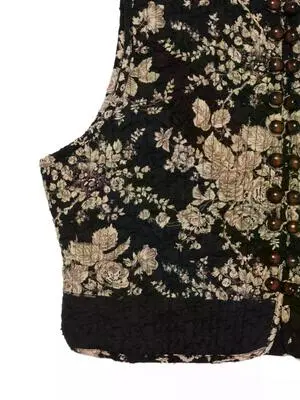 Antik Batik Cinzo Floral-print Quilted Gilet