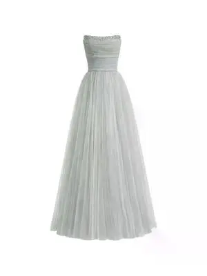 GEMY MAALOUF Crystal-embellished Strapless Gown - Grey