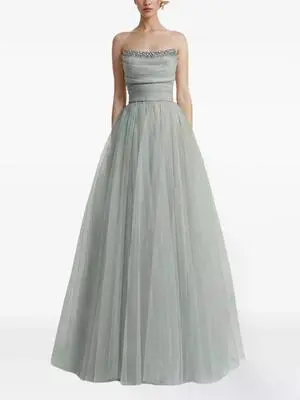 GEMY MAALOUF Crystal-embellished Strapless Gown