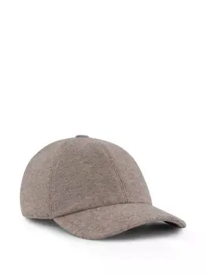 Fedeli Panelled Felted Baseball Cap - Neutrals