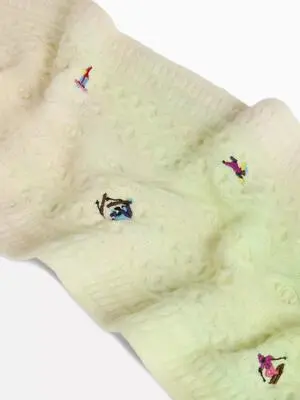 Dsquared2 Après Ski Embroidered-details Knit Wool Scarf
