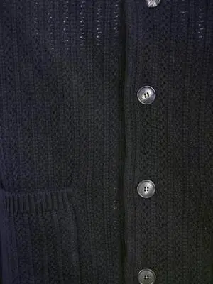 FILIPPO DE LAURENTIIS Ribbed-knit High-neck Cardigan
