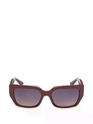Guess Logo-plaque Rectangle-frame Sunglasses - Red
