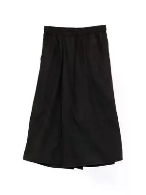 JULIUS Drawstring Wide-leg Shorts - Black