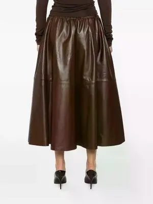 Alberta Ferretti Panelled Leather Maxi Skirt
