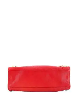 Balenciaga City Classic Metallic Edge Bag Leather Medium Satchel - Red
