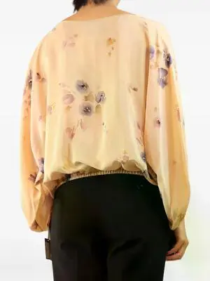 Loro Piana Floral-print Silk Top - Neutrals