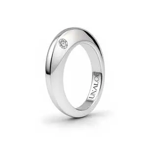 UNALOE Clear Quartz Band Ring – Sterling Silver - Silver/white