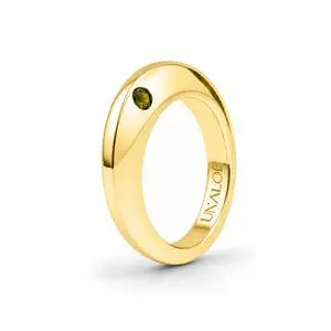 UNALOE Yellow Quartz Band Ring – Gold-plated Sterling Silver - Gold/yellow