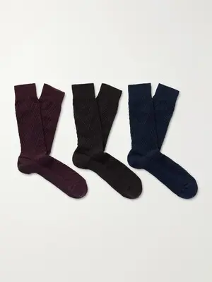 Missoni Three-pack Crochet-knit Socks - Multi