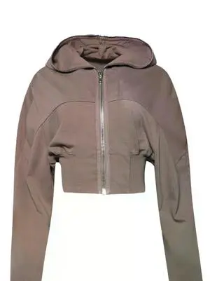 Rick Owens Collage Gimp Cropped Hoodie - Brown