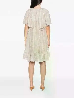 Chloé Floral-print Pleated Mini Dress