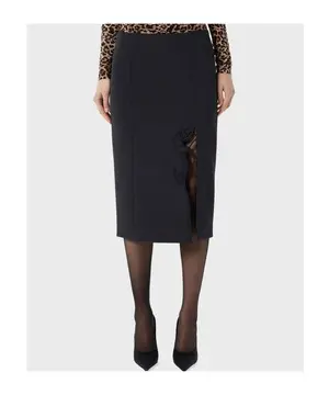 Blumarine Embroidered-slit Midi Skirt