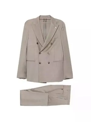LUIGI BIANCHI MANTOVA Double-breasted Suit - Neutrals