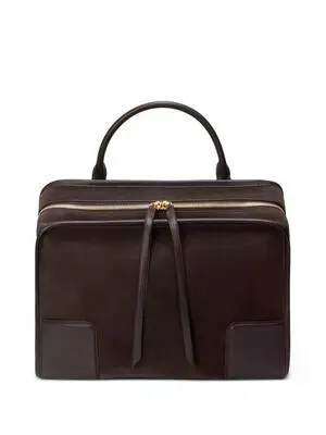 Loewe Large Amazona 180 Bag In Suede - Brown
