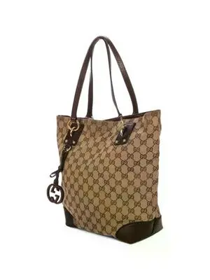 Gucci Large Gg Charm Canvas Tote Bag
