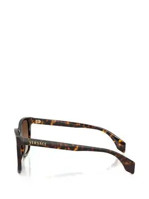 Versace Tortoiseshell-effect Rectangle-frame Sunglasses