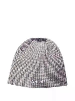 AMISH SUPPLIES Logo-embroidered Ribbed Beanie Hat - Grey