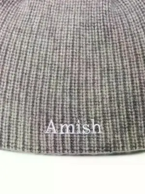 AMISH SUPPLIES Logo-embroidered Ribbed Beanie Hat