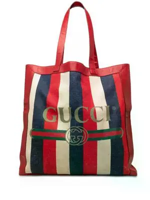 Gucci 2000-2015 Canvas Baiadera Striped Tote Bag