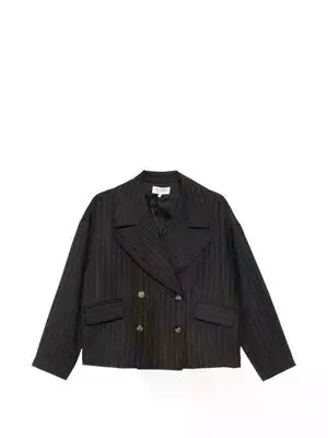 PSOPHIA Pinstriped Double-breasted Blazer
