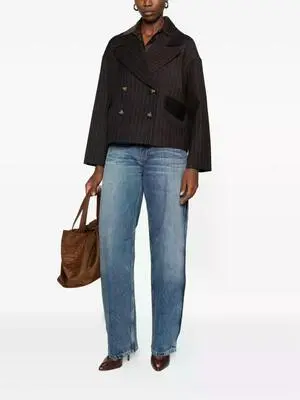 PSOPHIA Pinstriped Double-breasted Blazer