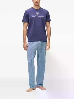 Karl Lagerfeld Logo-print Pinstripe Pajamas