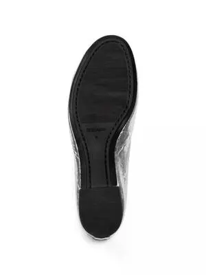 Bernardo Crinkled-finish Bow-detail Ballet Flats