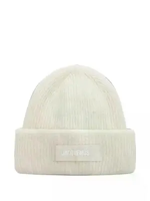 Jacquemus Le Bonnet Logo-patch Beanie Hat - Neutrals